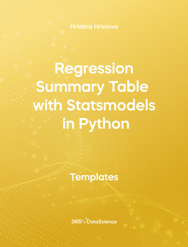 Regression Summary Table With Statsmodels In Python Template 365 