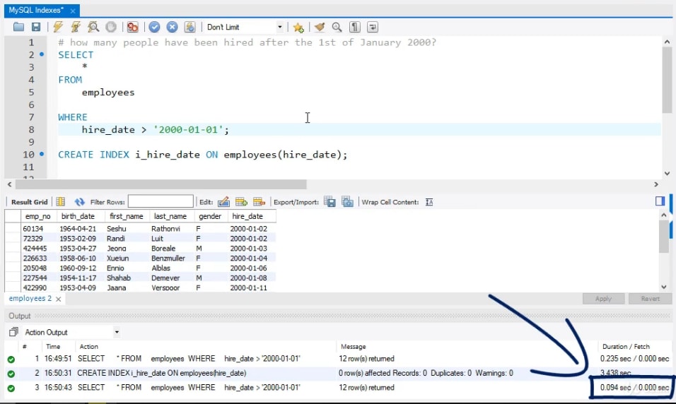 Working With Indexes In MySQL 365 Data Science